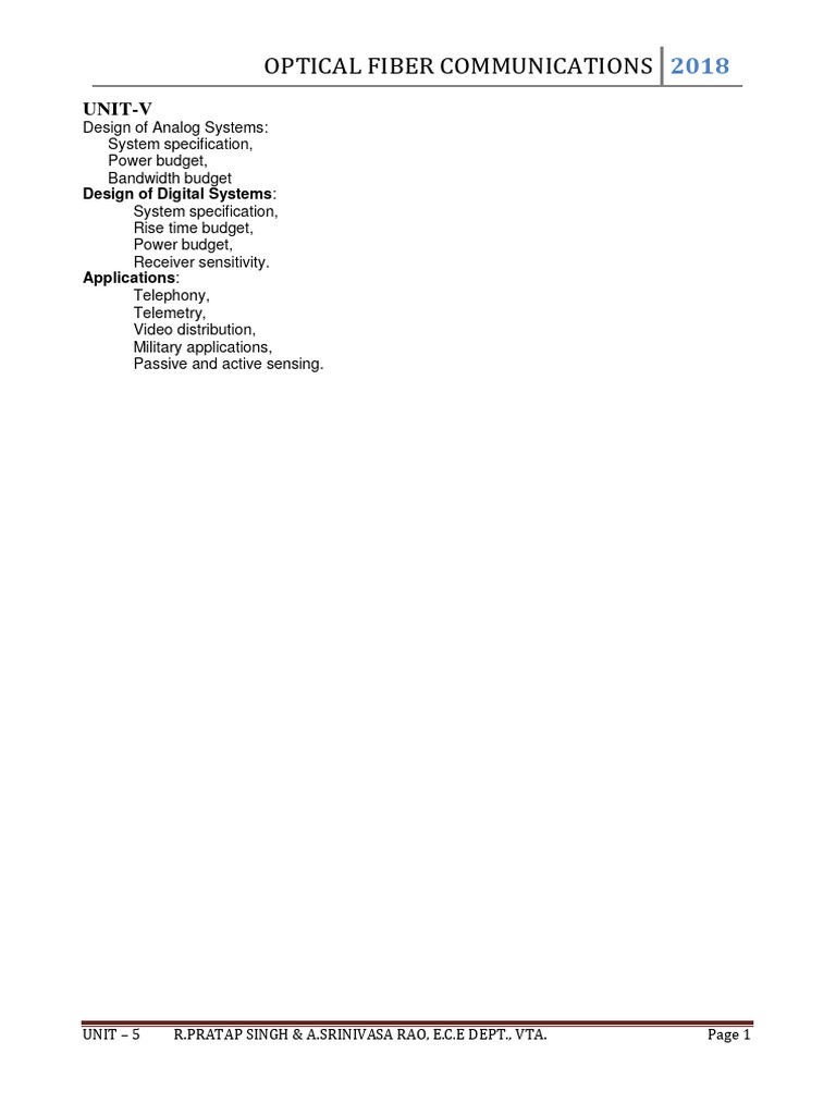 Ofc Unit-V | PDF | Frequency Modulation | Modulation