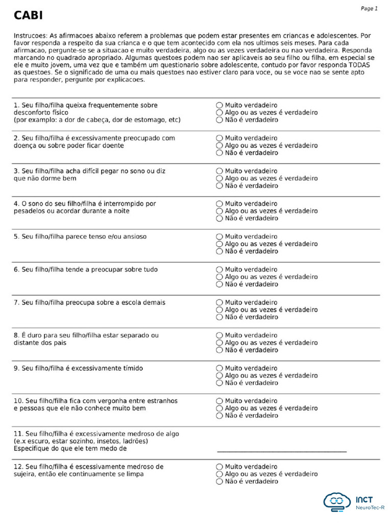 Inventário CABI | PDF