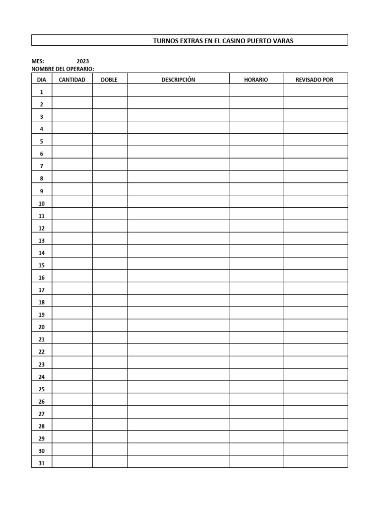 Planilla de Turnos | PDF