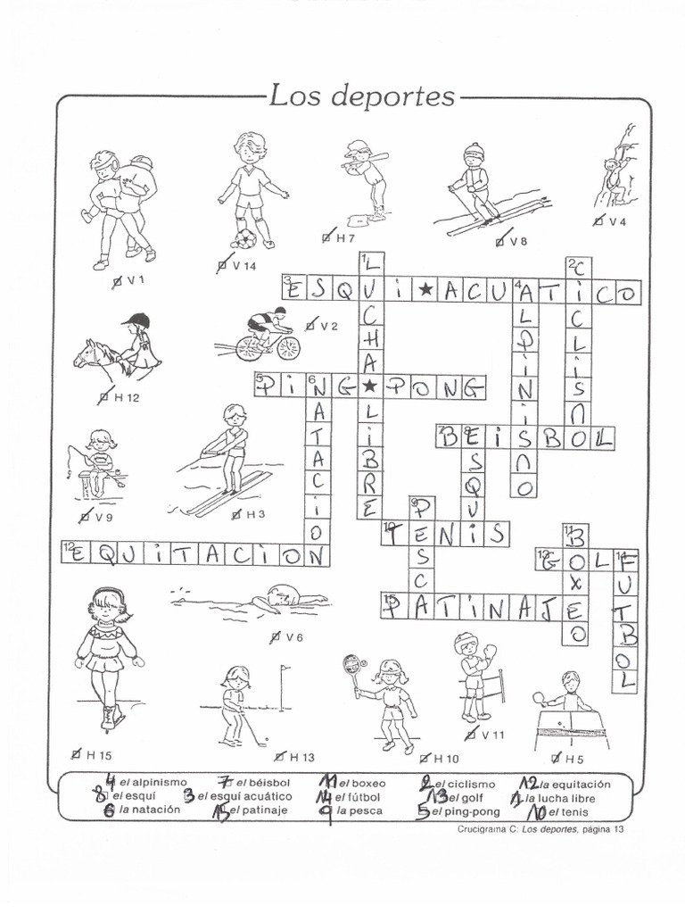 Corrigé - Crucigramas Deportes | PDF