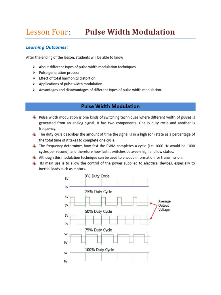 Pulse Width Modulation | PDF | Power Inverter | Electric Power