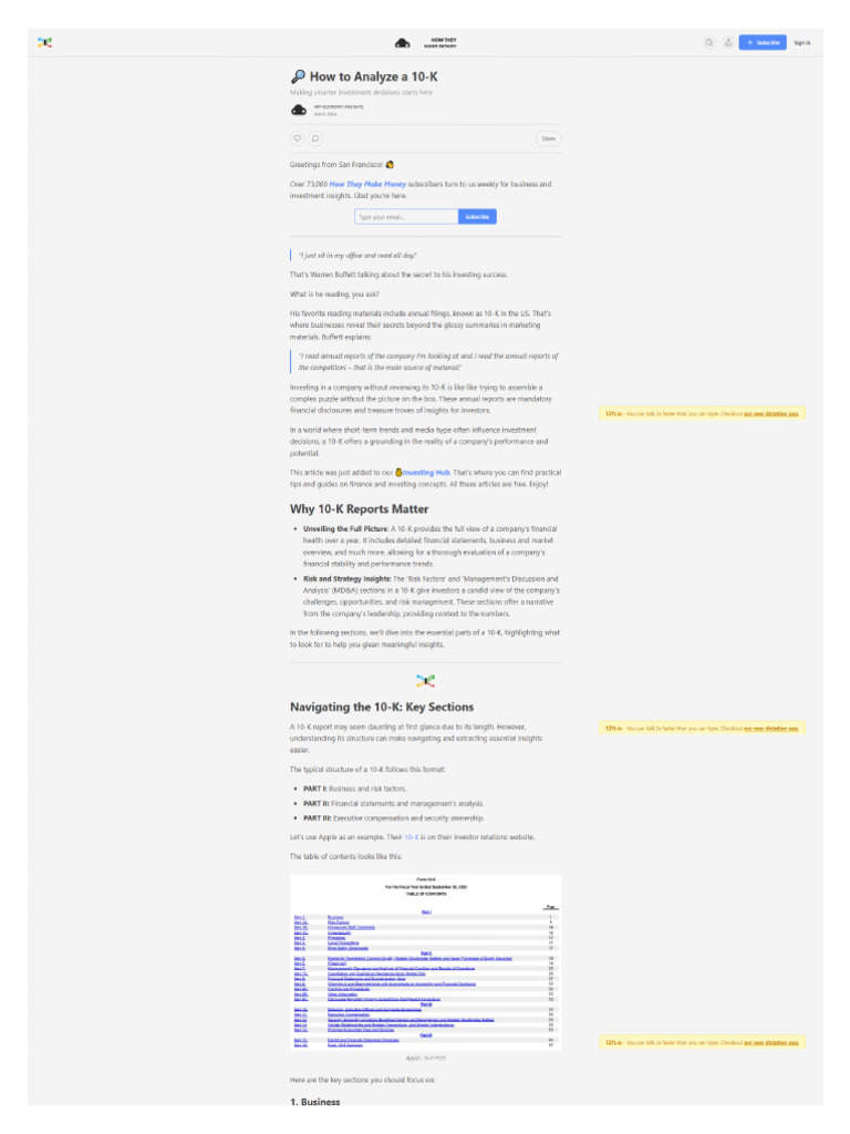 How To Analize A 10-K | PDF