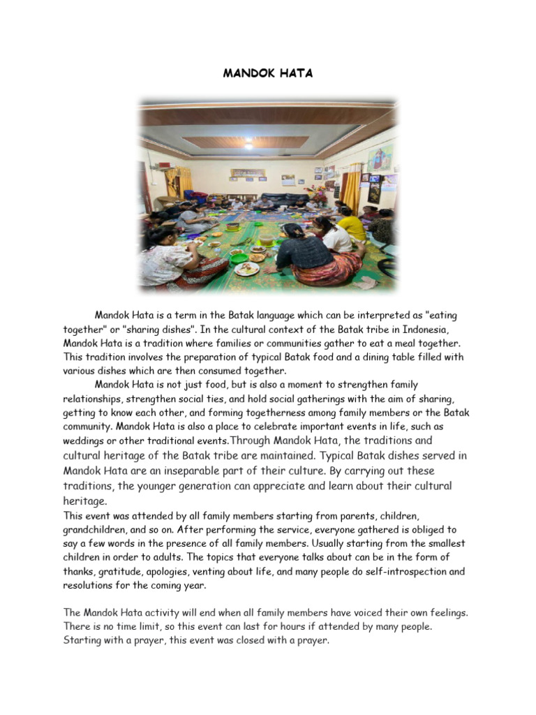 Batak Tradition: Mandok Hata | PDF