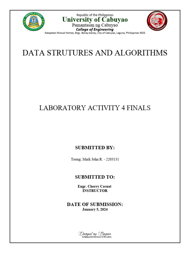 Toong CPP104 Lab4 Finals | PDF | Theory Of Computation | Computer Data