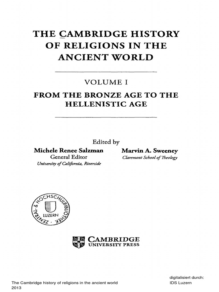 The Cambridge History of Religions in The Ancient World: From The ...