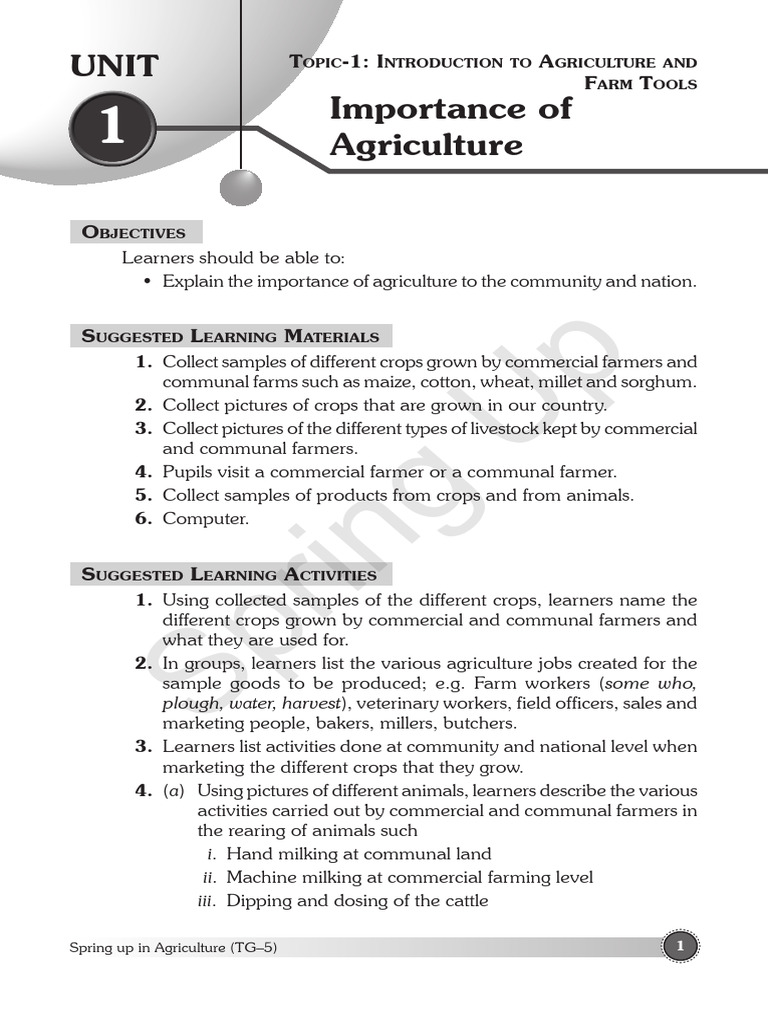 Agriculture Teachers Guides Grade 5 | PDF | Agriculture | Farmer