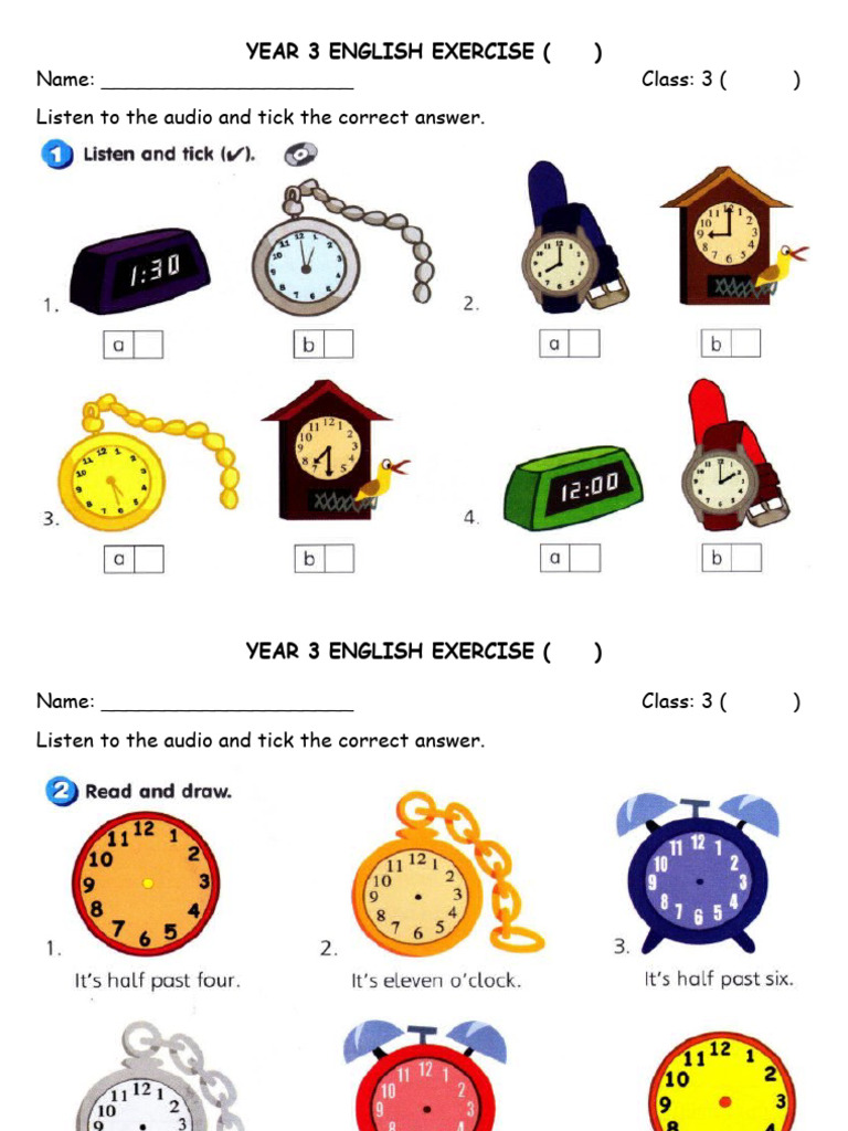 Grade 3 Listening Exercise Worksheet | PDF