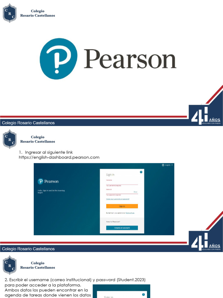 Guía de acceso a Pearson Dashboard | PDF
