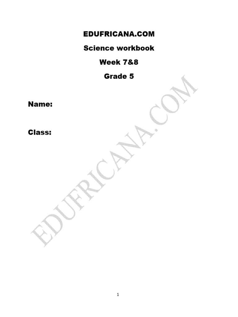 Primary School Grade 5 Science Workbook | PDF | Water | Water Vapor