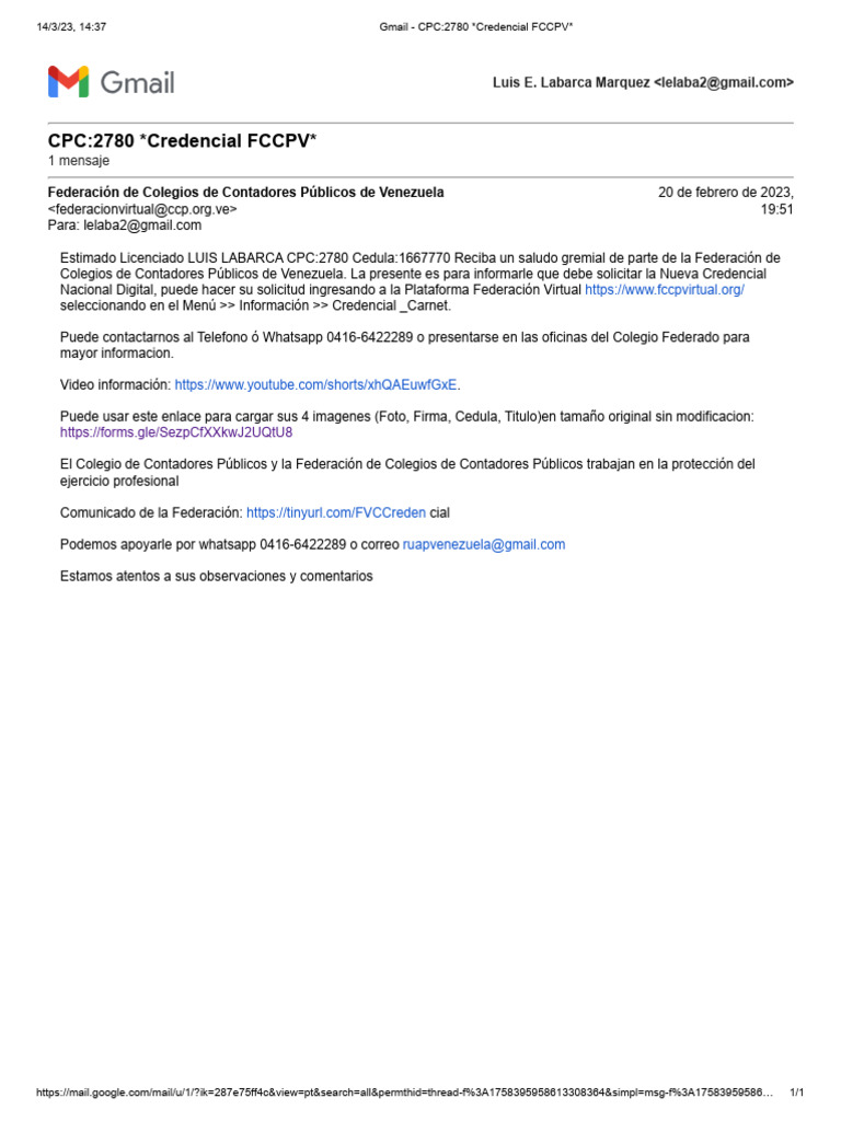 FCCPV - INOFRMACION DE COMO OBTENER LA CREDENCIAL DE CONTADOR PUBLICO ...