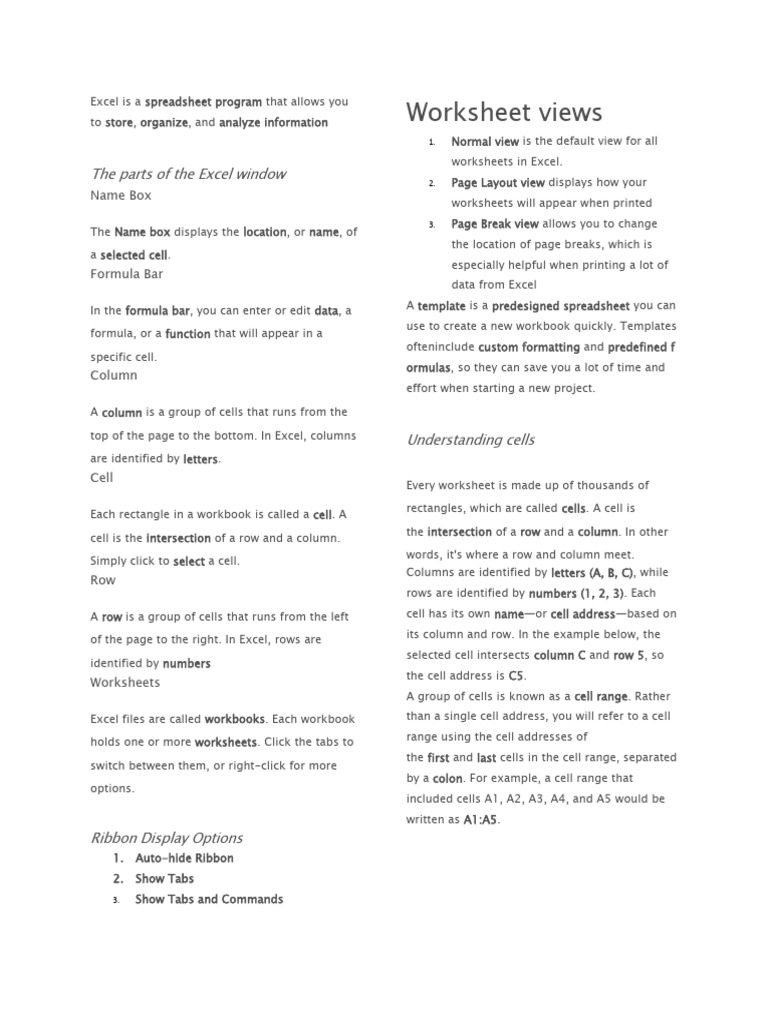 Excel Reviewer | PDF | Microsoft Excel | Spreadsheet