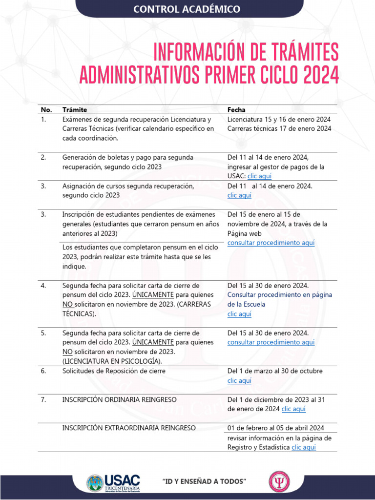 Información Control Académico | PDF