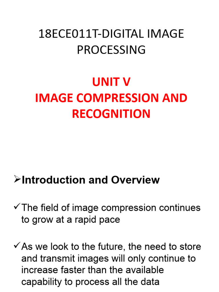 Dip Unit 5 | PDF | Data Compression | Video