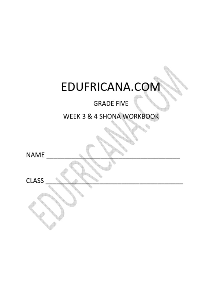 Primary School Grade 5 Shona Workbook 7 2021 | Download Free PDF | Bantu