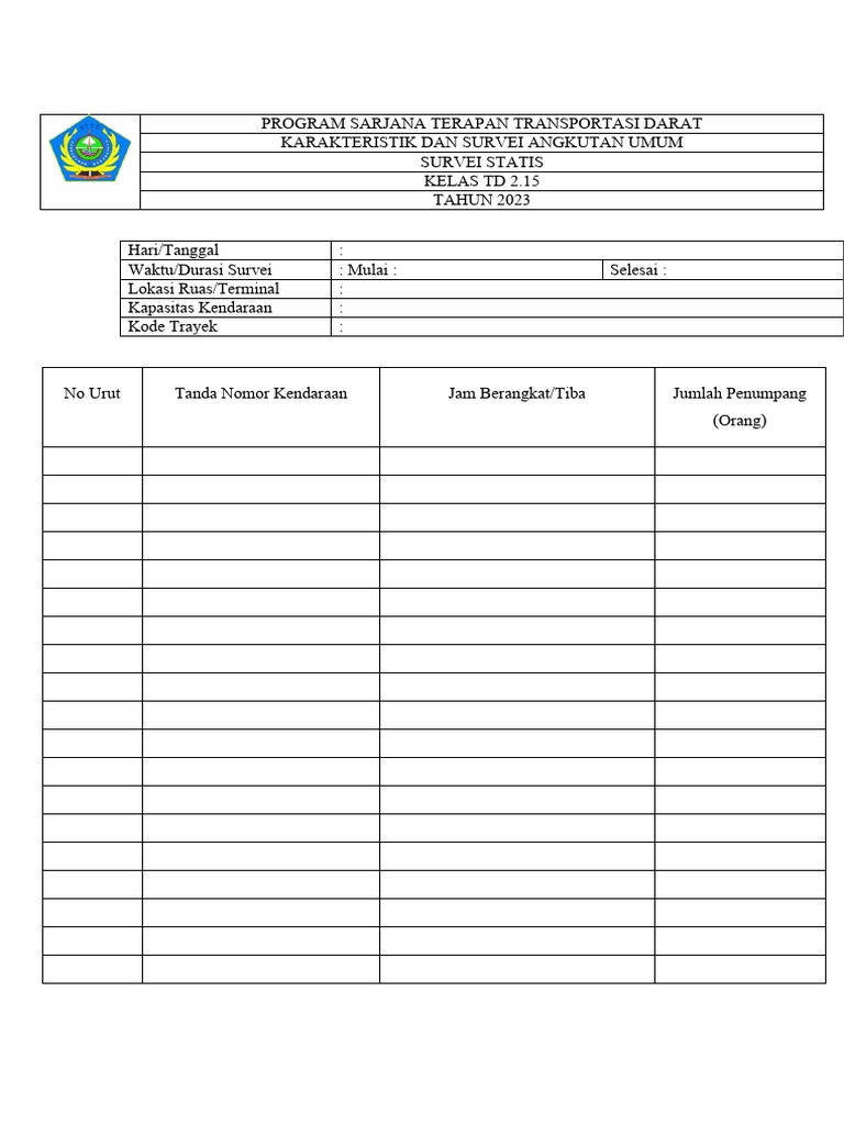 Form Survey Dinamis | PDF