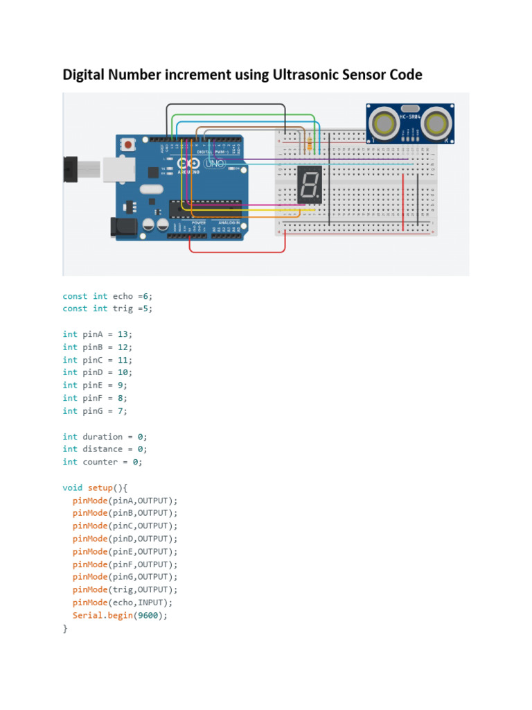 Ultrasonic Sensor and Servo Motor Code | PDF | Computer Engineering | Electrical Engineering
