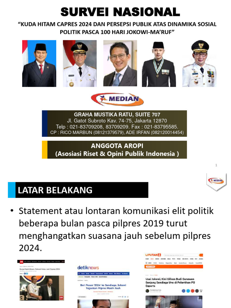 Rilis Survei MEDIAN 24 Februari 2020 | PDF