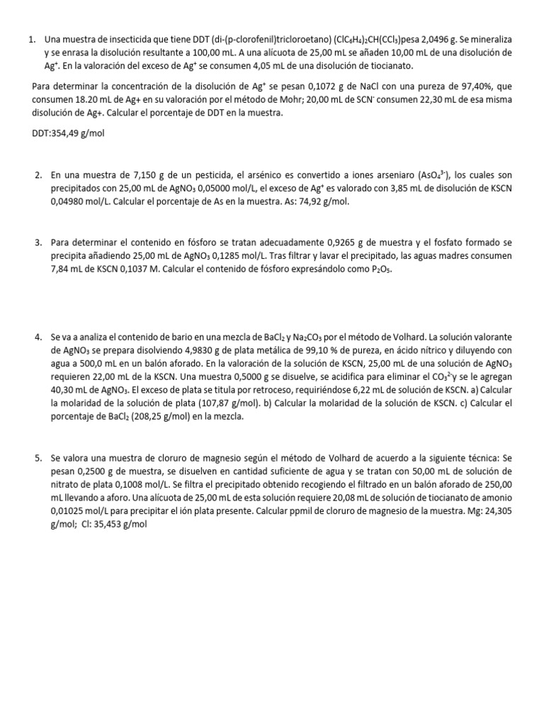 Práctica Morh y Volhard | PDF | Precipitación (Química) | Elementos ...