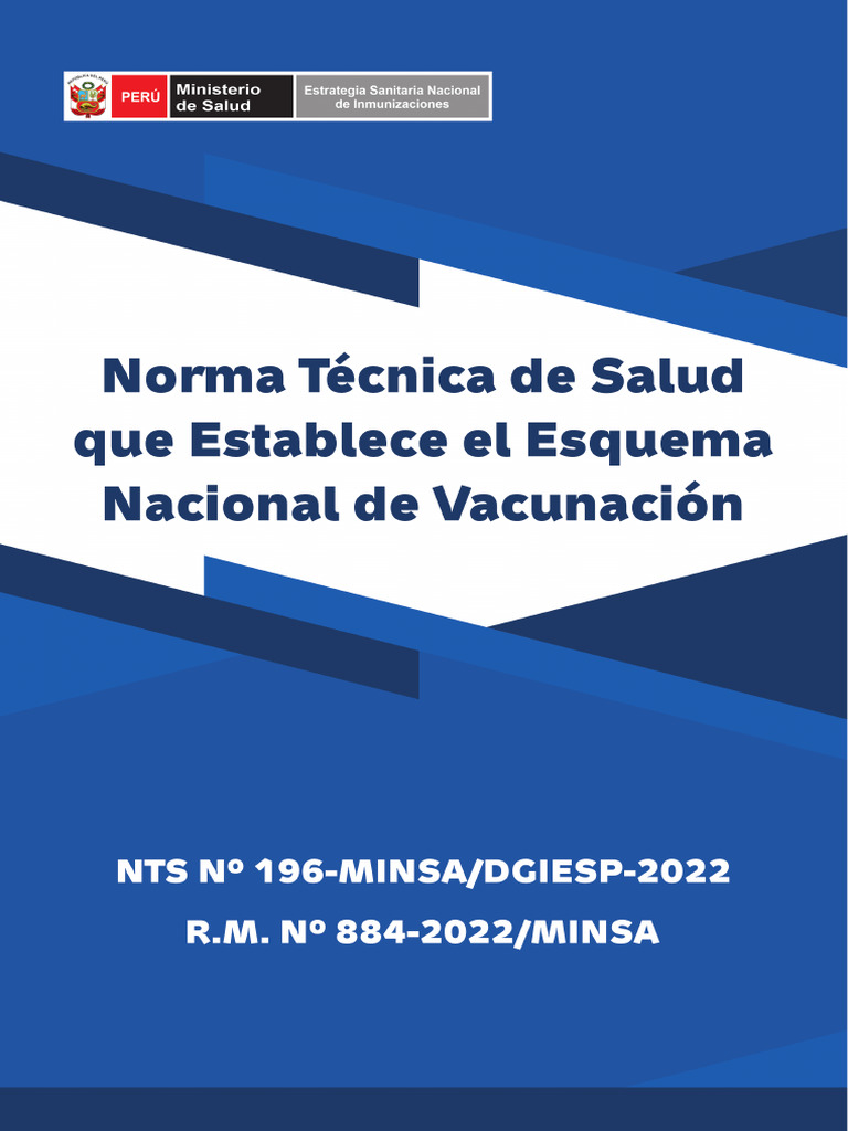 Norma Técnica 196 de Inmunizaciones ULTIMA 2022 | PDF | Medicina | Epidemiología