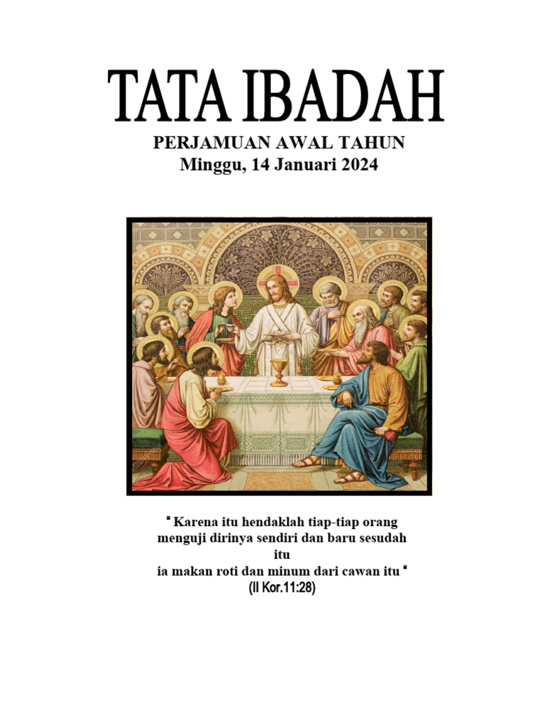 Tata Ibadah Perjamuan Kudus 2024 | PDF