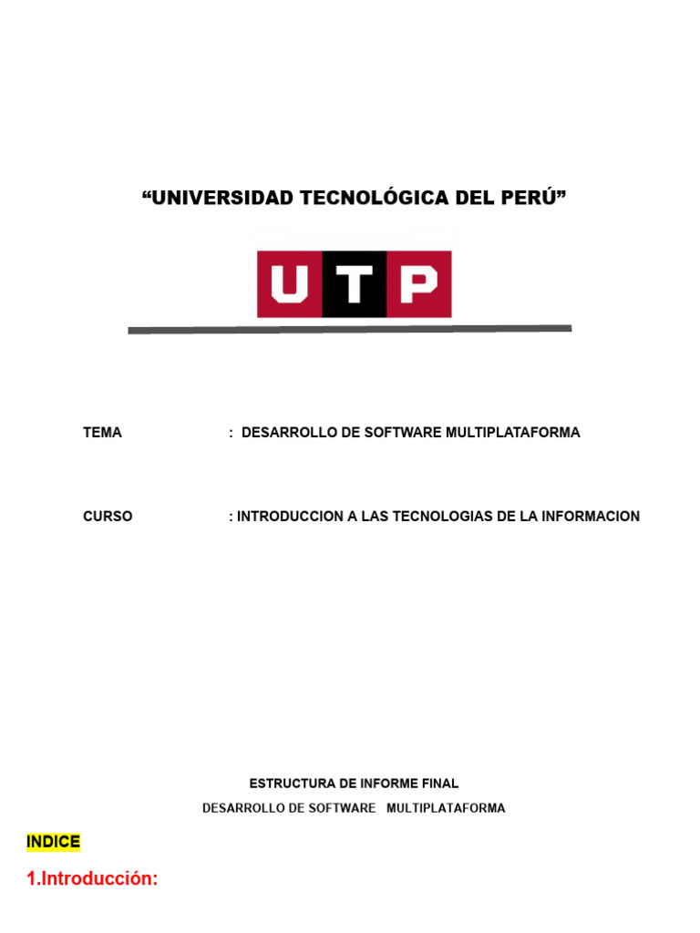 Informe Final Tic. | PDF | Software multiplataforma | Software de la aplicacion