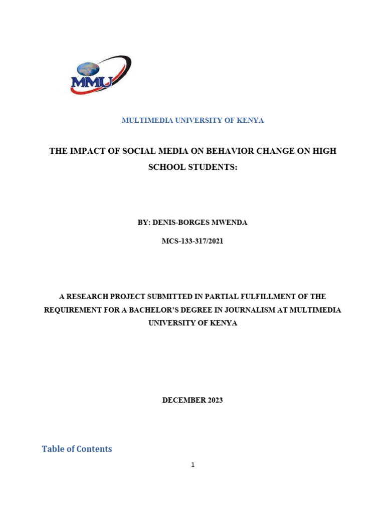 The Impact of Social Media On Student's Behavior Change in Higher ...