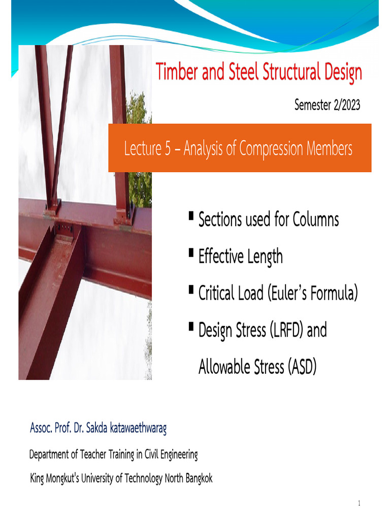 Steel L05 Compression Members | PDF | Buckling | Column