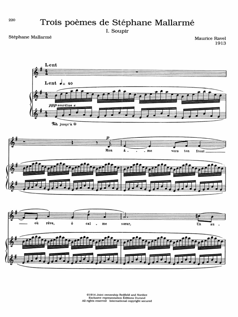 Ravel - Trois Poèmes de Stéphane Mallarmé | PDF