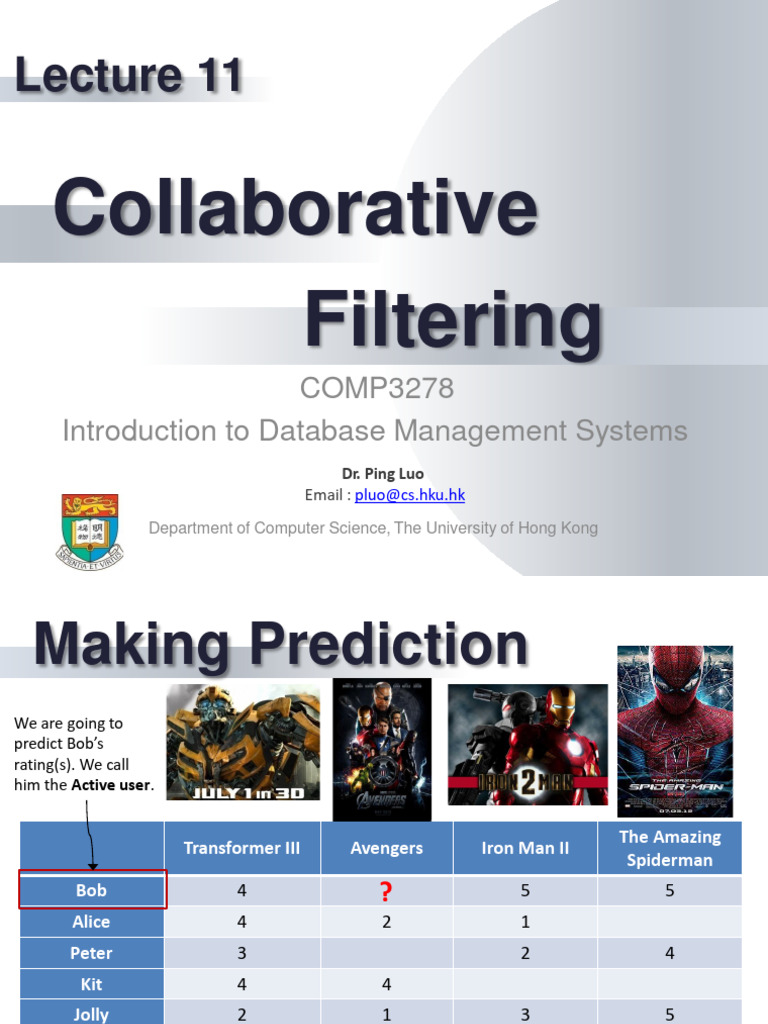 Lecture 11 Collaborative Filtering | PDF | Mathematics | Applied Mathematics