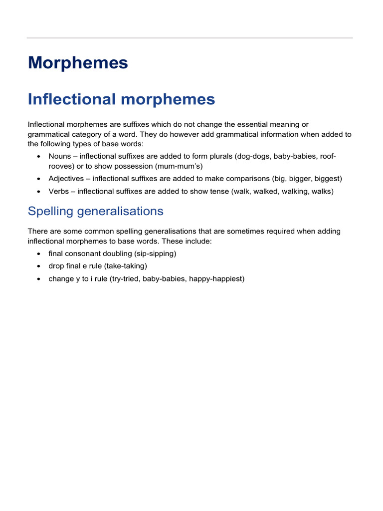 Morphemes Suggested Sequence | PDF | Word | Adjective
