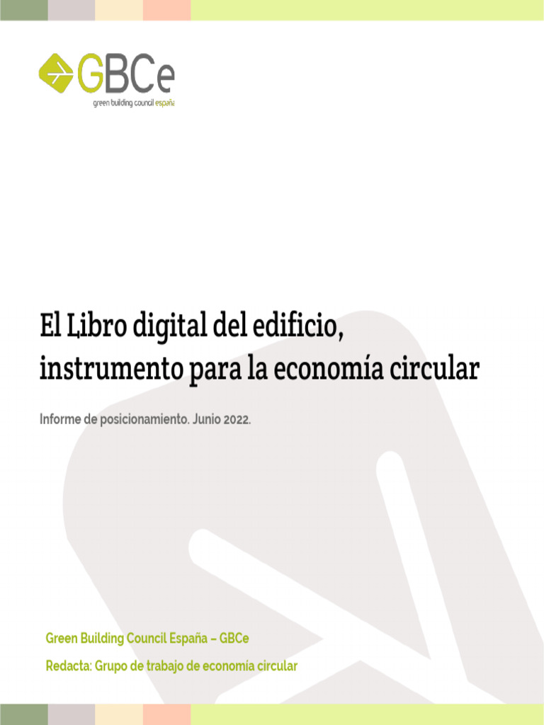 Position Paper - Libro Digital Del Edificio - GBC España | PDF | Evaluación del ciclo de vida ...