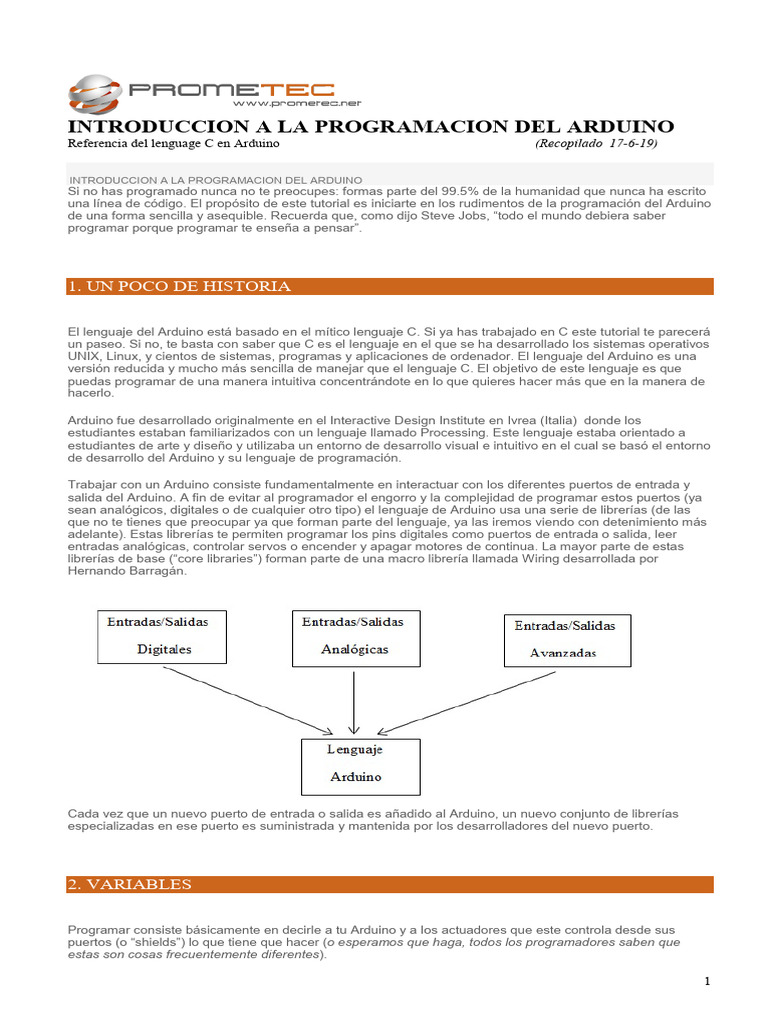 Programacion Arduino | PDF | Poco | Cadena (informática)