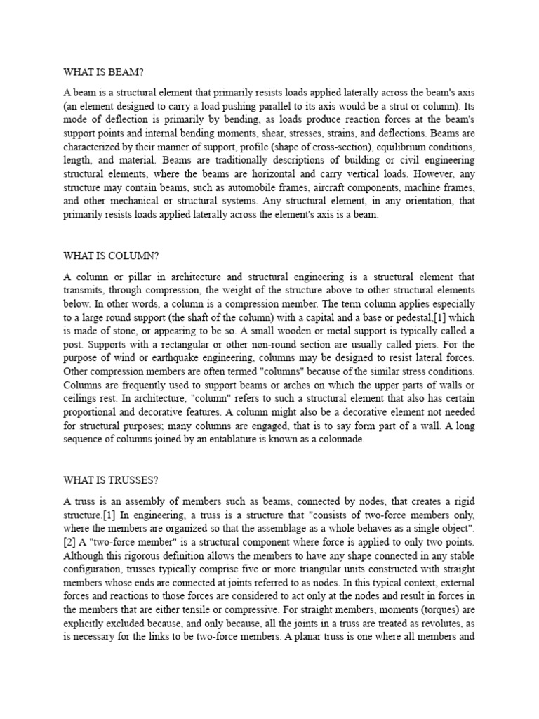 Structural Theory Handnotes | PDF | Beam (Structure) | Truss