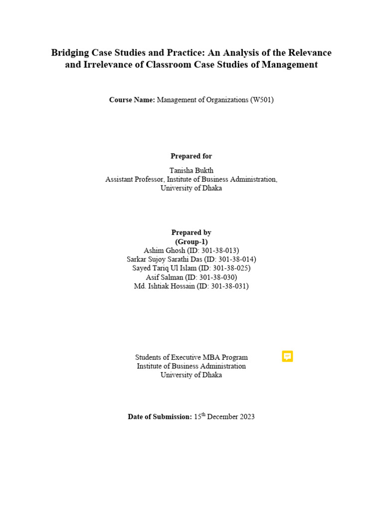 Bridging Case Studies and Practice: An Analysis of The Relevance and ...