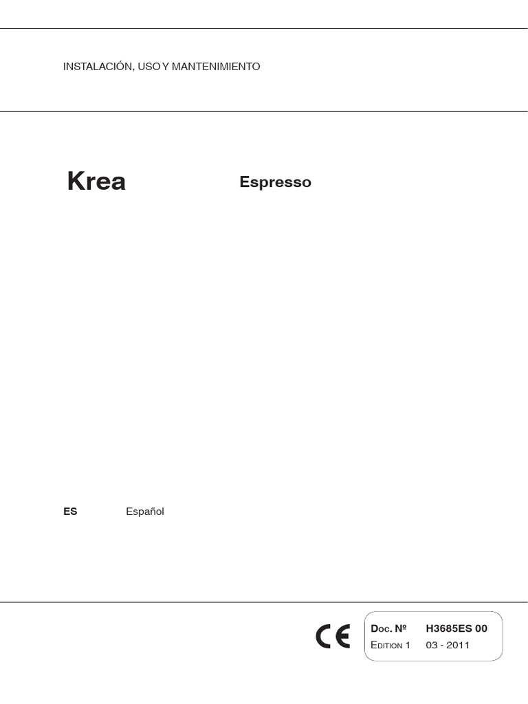 Manual de Uso y Mantenimiento KREA | PDF
