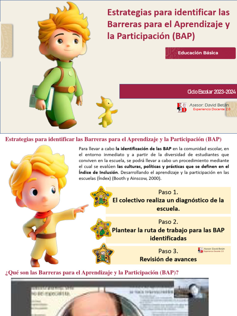 Estrategias para Identificar Las BAP - DAVID BETAN | PDF | Inclusión (Educación) | Aprendizaje