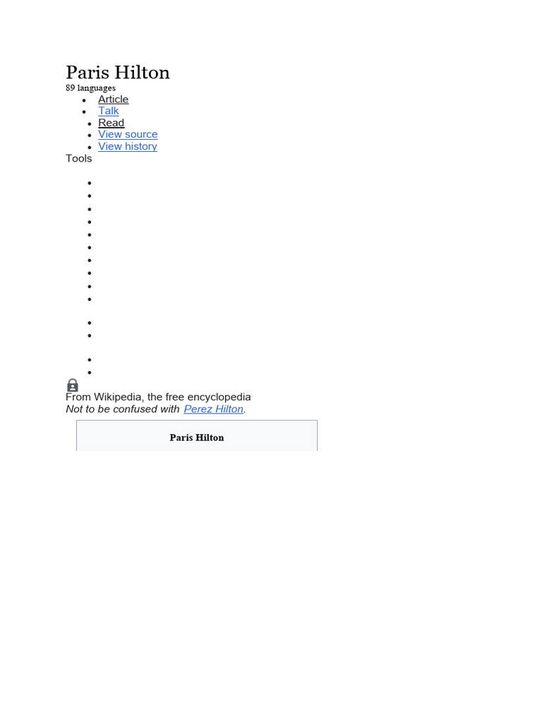 Paris Hilton | PDF | Hilton Worldwide