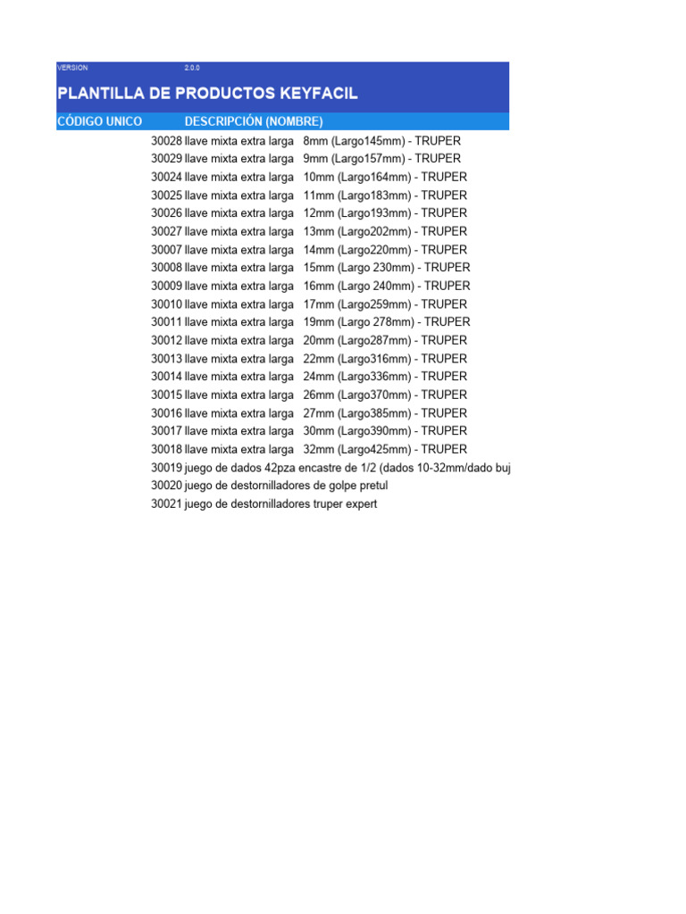 keyfacil-plantilla-productos-2.0.0 | PDF