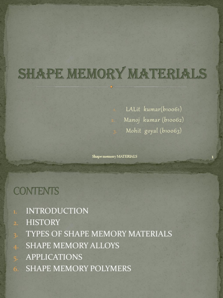 Shape Memory Materials | PDF | Shape Memory Alloy | Metals