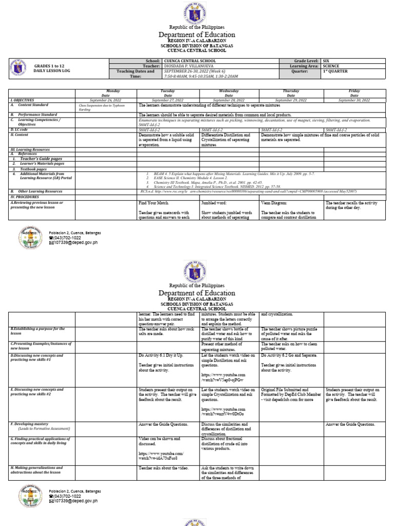 DLL Sept. 26-30, 2022 | PDF | Learning | Cognition
