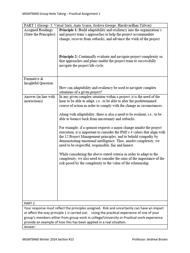 GRP 3 Prac Assmt 1 | PDF | Risk | Project Management