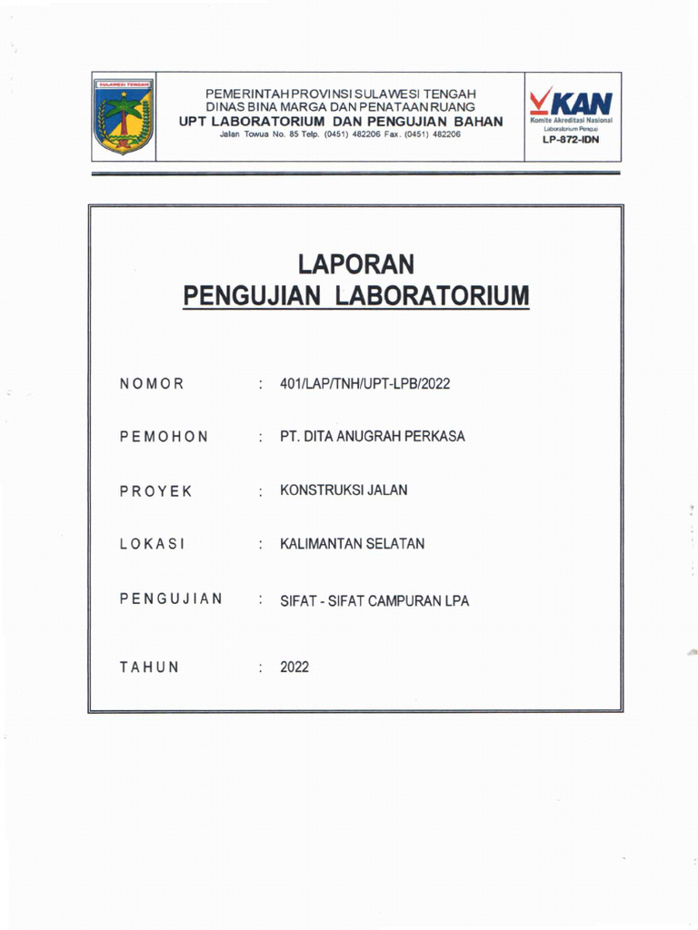 Hasil Uji Lab Batu Ladung | PDF