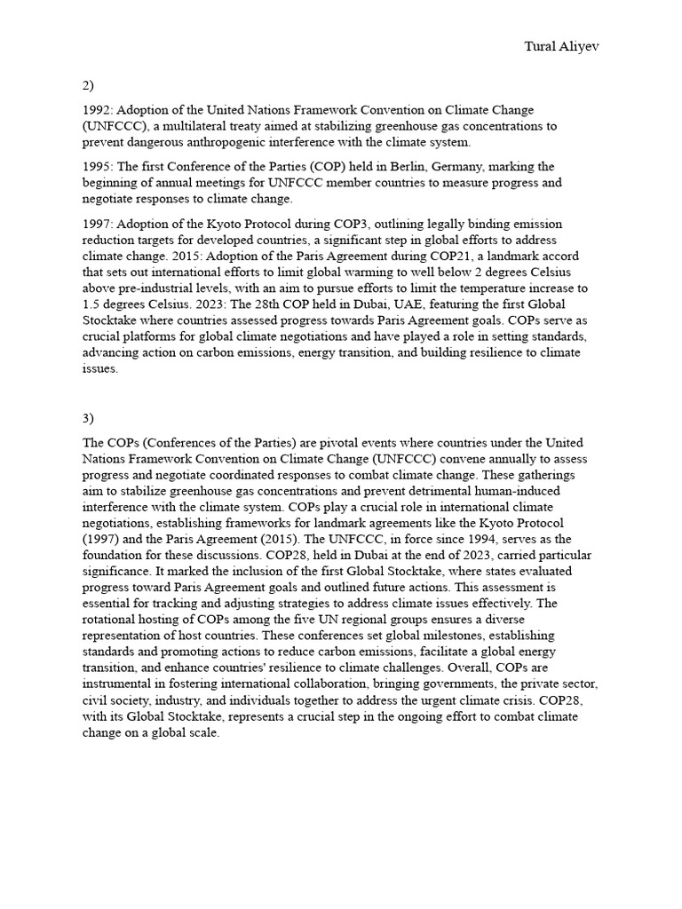 Englishhw | PDF | United Nations Framework Convention On Climate Change | Climate Change