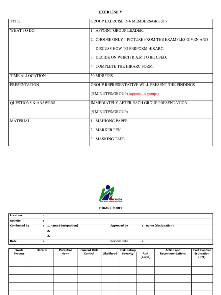 E2 Hirarc Form | PDF
