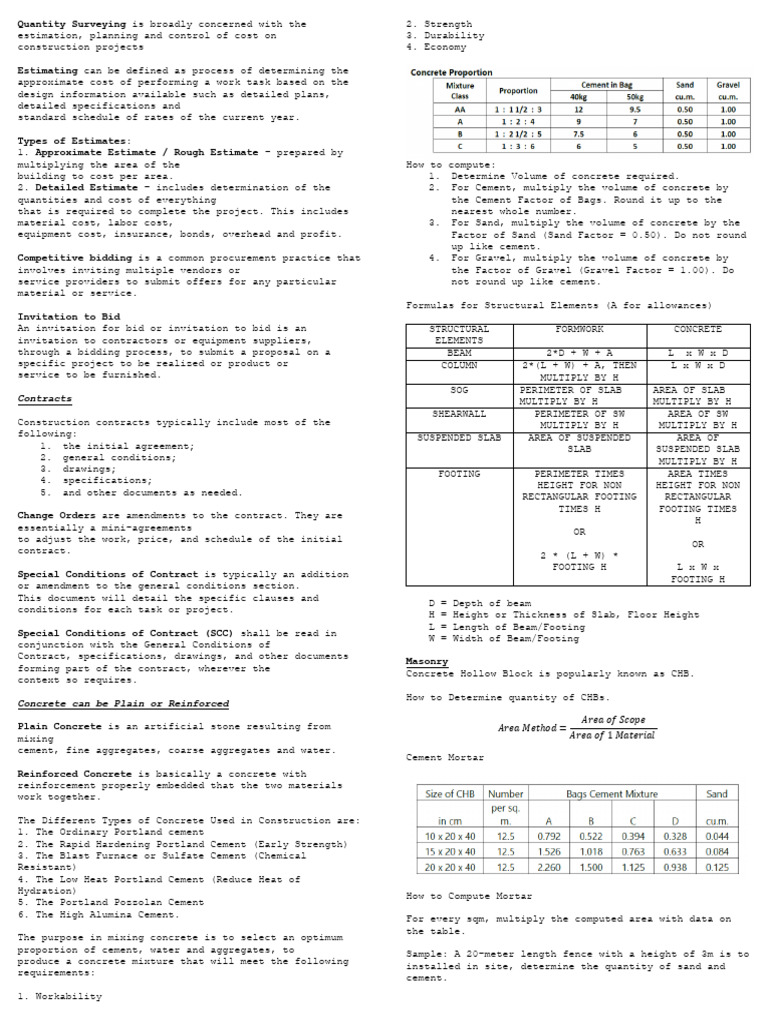 Reviewer QS | Download Free PDF | Cement | Concrete