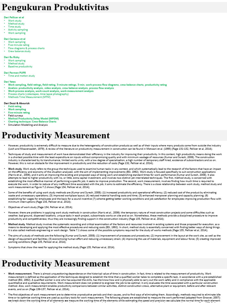 02 - Summary - Productivity Measurement (Done) | PDF | Sampling (Statistics) | Statistics
