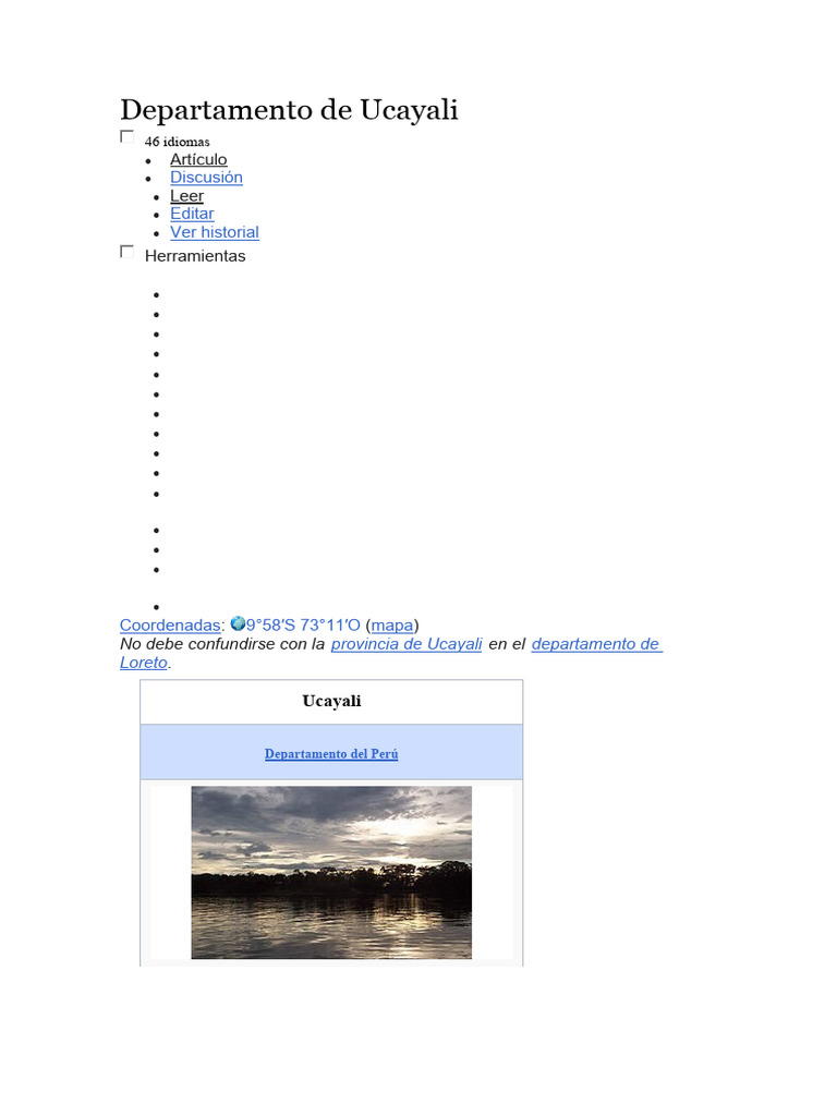 Departamento de Ucayali | PDF