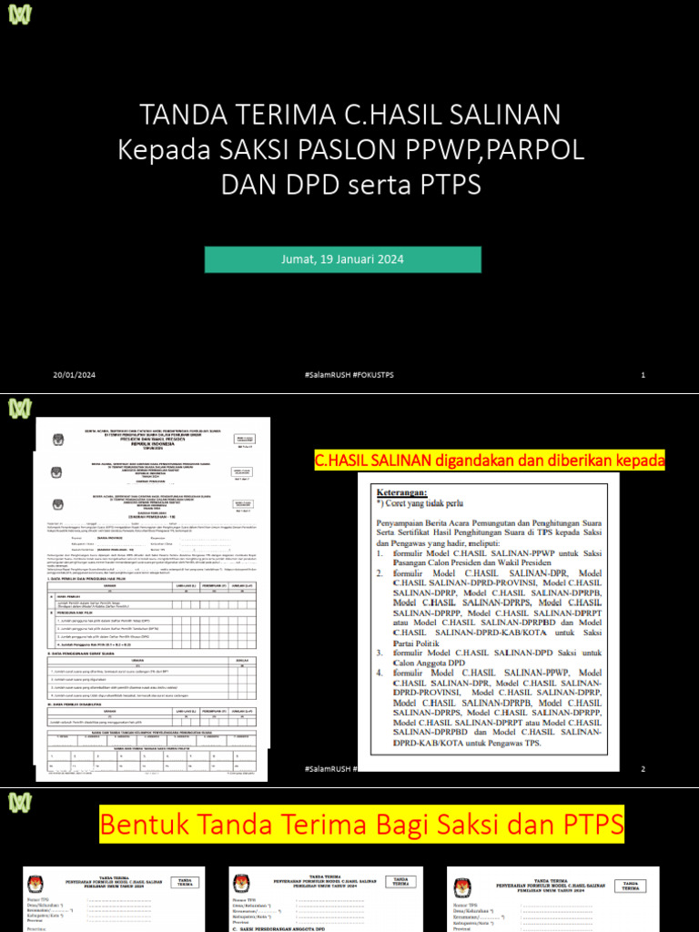 Tanda Terima C.hasil Salinan Pemilu 2024 | PDF