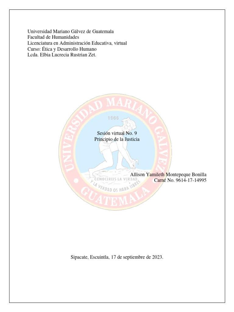 Tarea Sem 9 - Ética y Desarrollo Humano | PDF