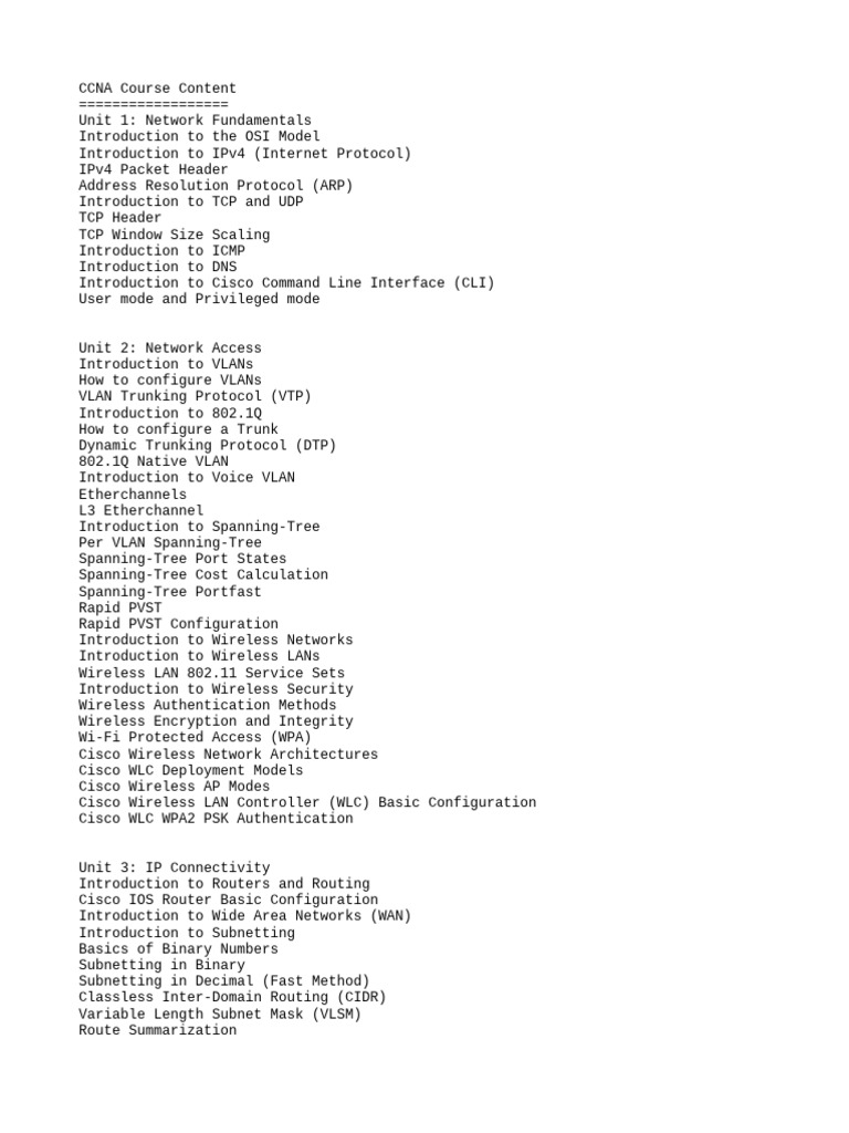 Ccna Roadmap | PDF